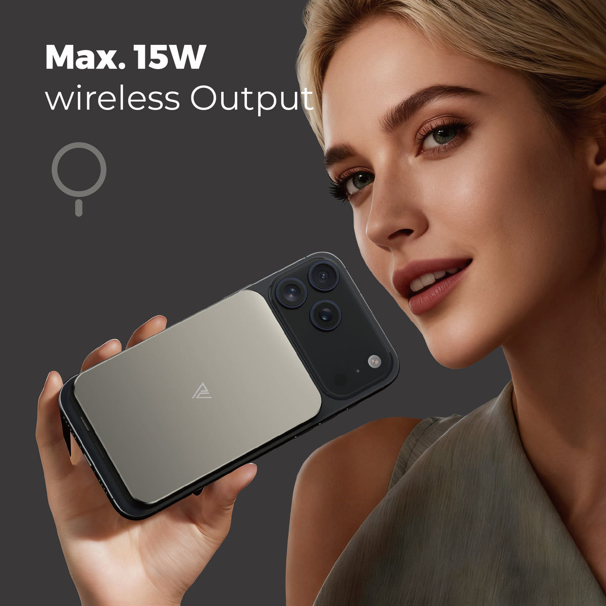 MIPOW PowerCube MX10 Magsafe 10000mAh /Stone-Gre Wireless Charge Apple ...