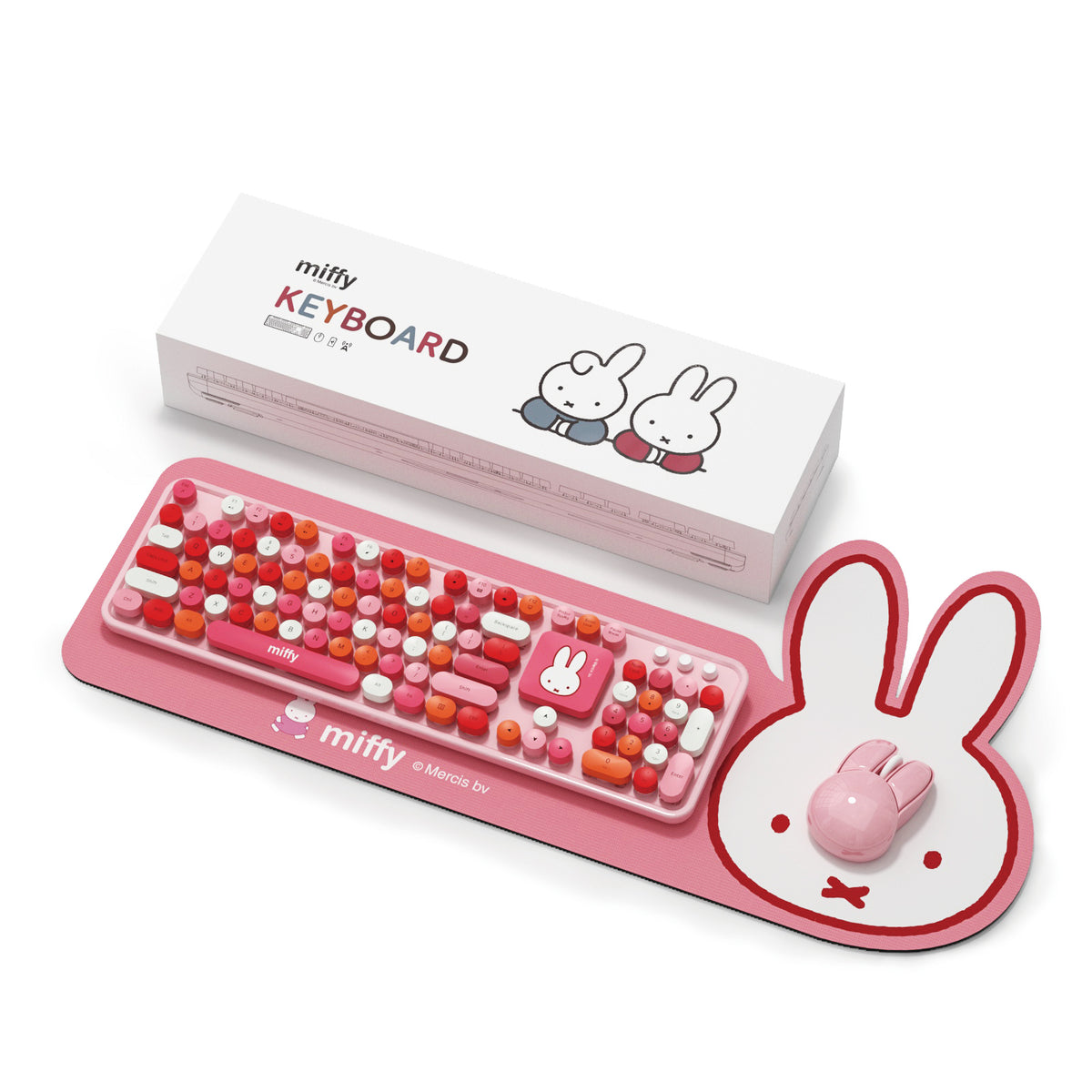 Mipow X Miffy Wireless Keyboard Mouse Combo with Desk Mouse pad Full ...