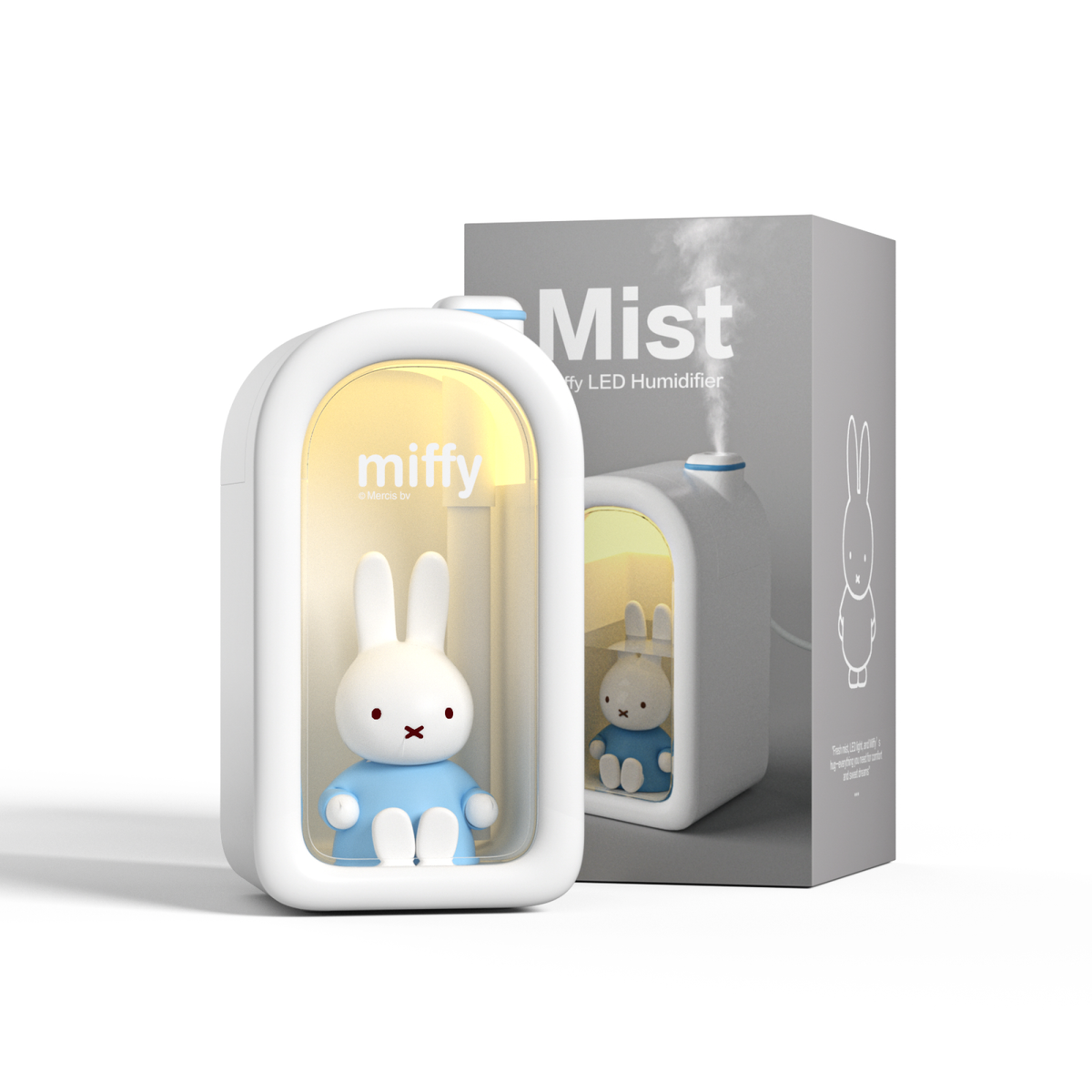 MIFFY Cool Mist USB Humidifier w/ Adjustable Mist Mode, LED Moon Lights ...