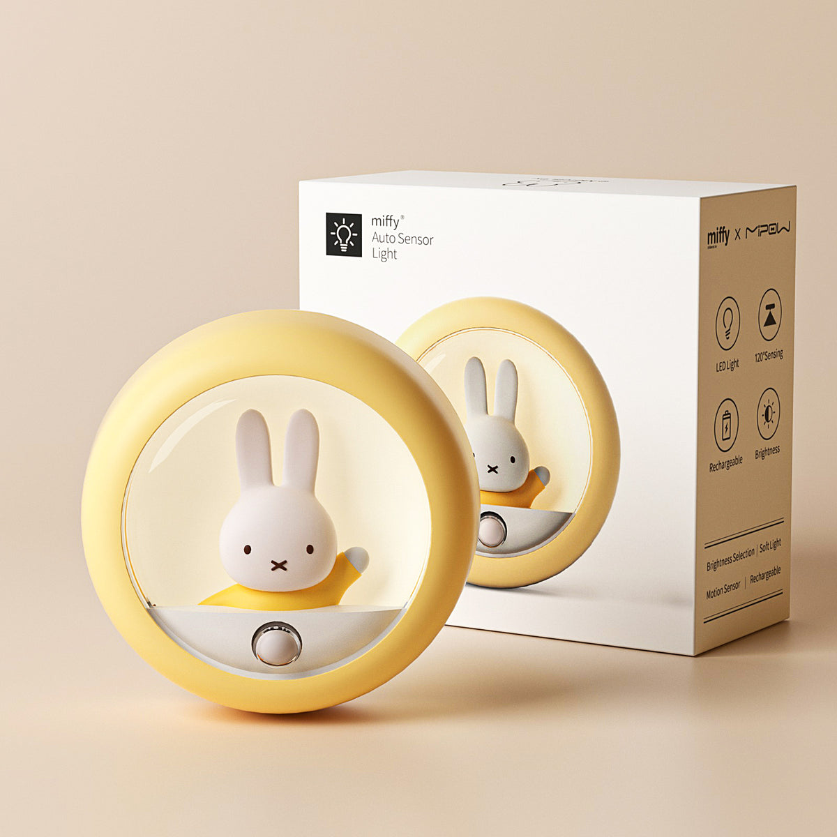 MIFFY Motion Sensor Night Light Cordless Rechargeable 3 Modes & 2 ...