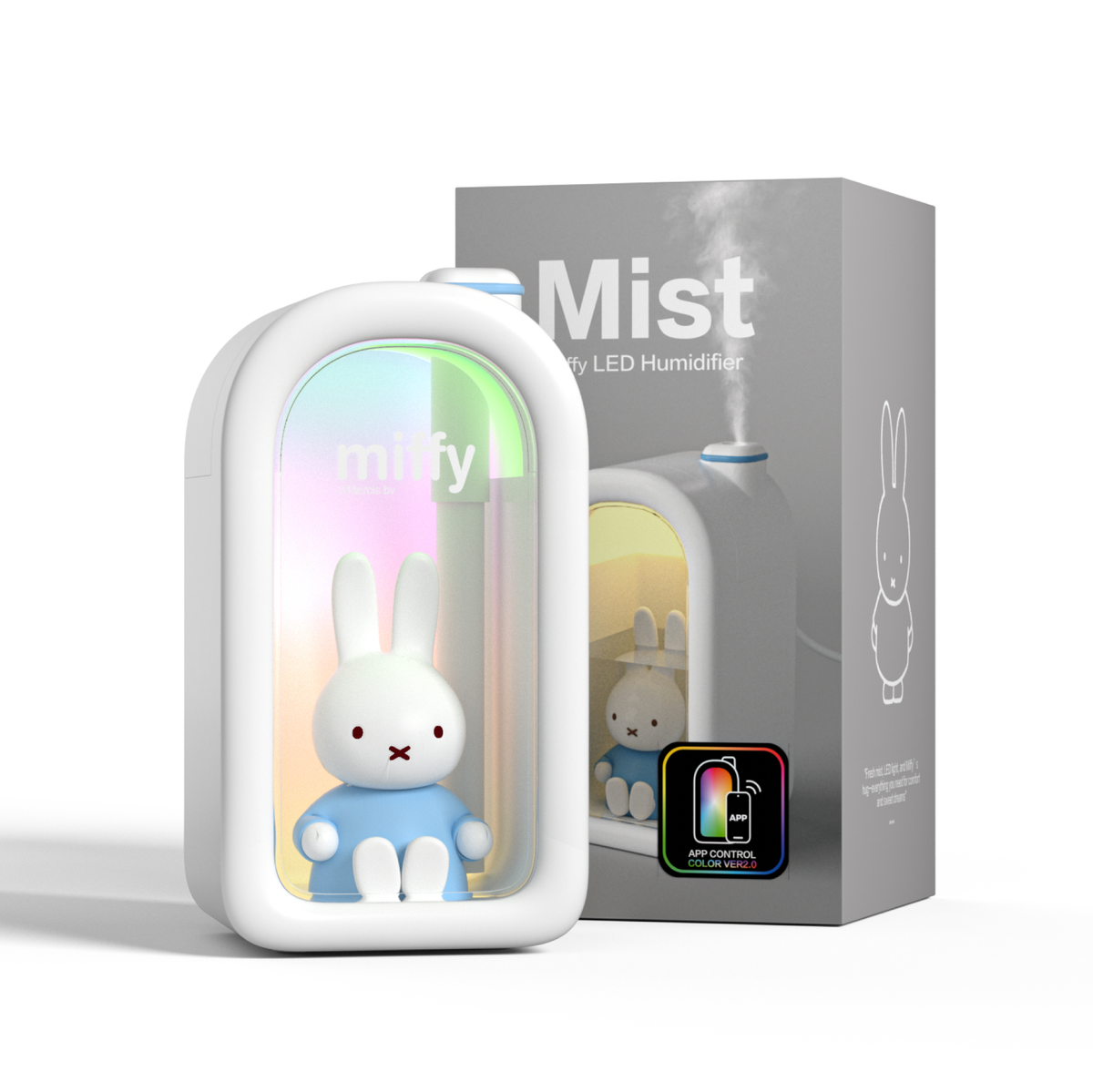 MIFFY Cool Mist USB Humidifier w/ Adjustable Mist Mode, LED Moon Lights ...